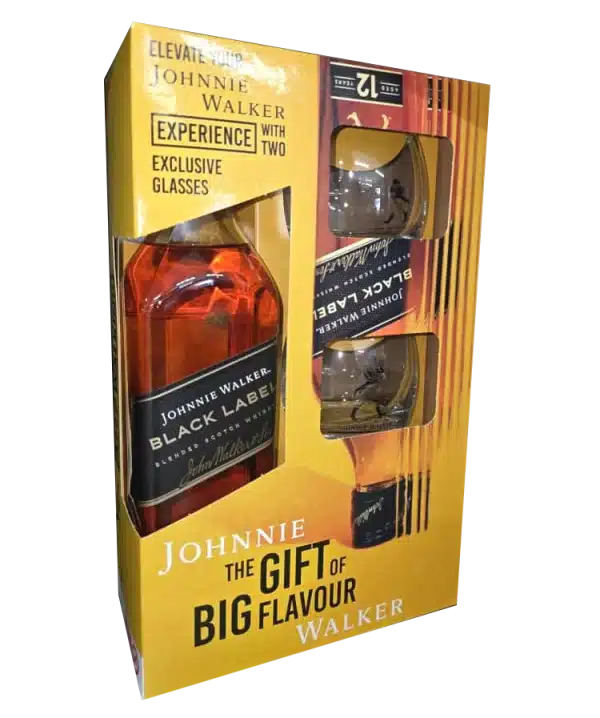 JOHNNIE WALKER BLACK GLASS PACK 750ML | Buy Premium Liquor Online ...